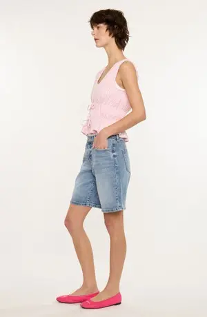 KANCAN Margo Essentials Mid Rise Bermuda Denim Shorts