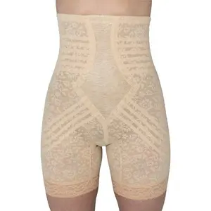 RAGO Extra Firm No Roll High Waist Lace Thigh Slimmer - Beige