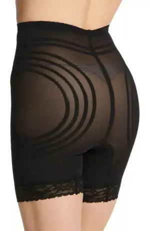 RAGO Firm No Roll Breathable High Waist Thigh Slimmer Shaper - Black