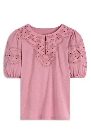 Boden Eyelet Embroidery Knit Top