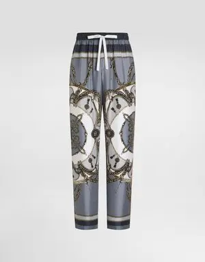 Dolce & Gabbana Cargo-print Vanity Silk Twill Trousers - Multicolor