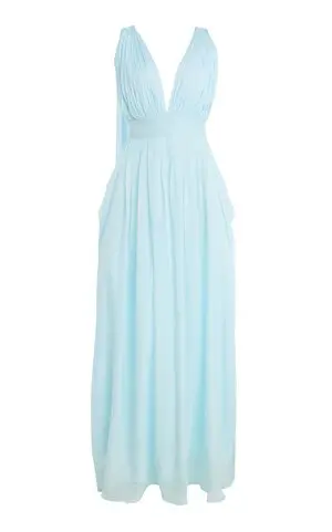 DEME The Sabrina Silk-chiffon Gown - Blue