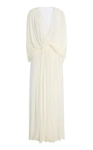 DEME Rori Gathered Maxi Dress - White