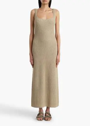 Khaite Lex Sleeveless Column Dress - Beige