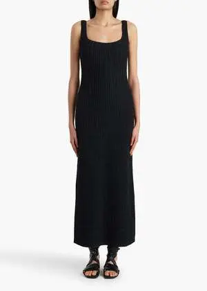 Khaite Lex Column Dress - Black