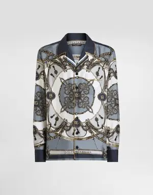 Dolce & Gabbana Cargo-print Silk Twill Shirt - Multicolor