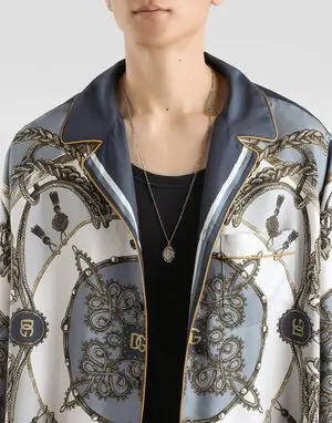 Dolce & Gabbana Cargo-print Silk Twill Shirt - Multicolor