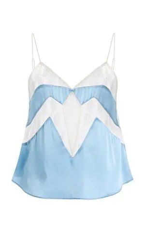 SLEEPING WITH JACQUES Francine Lace-trimmed Stretch Silk-satin Camisole Top