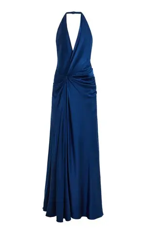 DEME The Atticus Silk-satin Maxi Dress - Blue