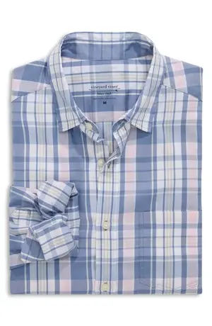 Vineyard Vines Beachcomber Plaid Performance Button-up Shirt - Summer Evening