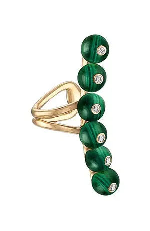 EDEN PRESLEY Malachite And Diamond Ear Cuff - Green