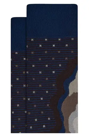 Bugatchi Abstract Mercerized Cotton-blend Dress Socks