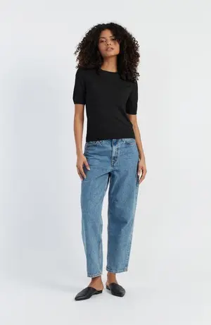 Chinti & Parker Pure Merino Wool Short Sleeve Tee - Black