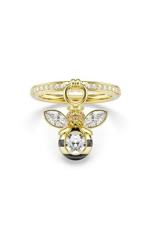 SWAROVSKI Idyllia Crystal Bee Charm Ring - Gold/multi