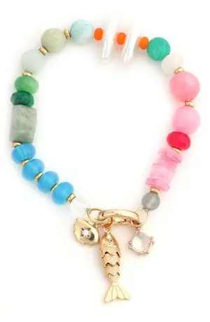 PANACEA Fish Charm Beaded Bracelet