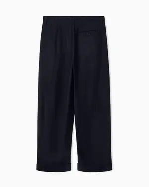Giorgio Armani Pure Virgin Wool Double-pleat Trousers - Blue