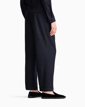 Giorgio Armani Pure Virgin Wool Double-pleat Trousers - Blue