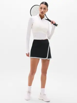 Athleta Crosscourt High Rise Tipped 14" Skort - Black/white