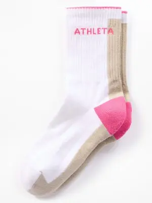 Athleta Everyday Crew Socks - Cerise/zephyr