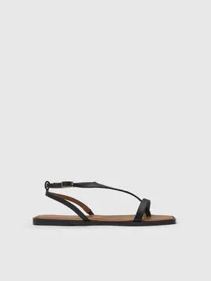 ATP ATELIER Livo Leather Strappy Sandals - Black