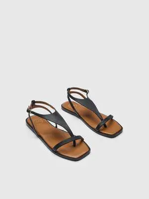 ATP ATELIER Livo Leather Strappy Sandals - Black