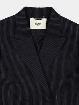 Fendi Pinstriped Wool Double-breasted Blazer
