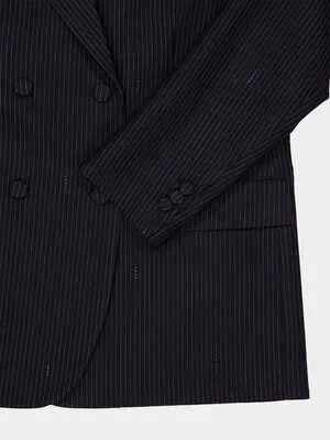 Fendi Pinstriped Wool Double-breasted Blazer