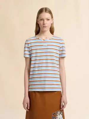 Marni Striped Cotton T-shirt - Blue