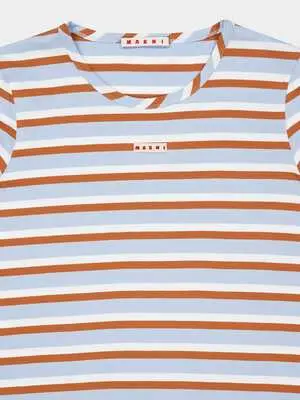 Marni Striped Cotton T-shirt - Blue