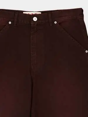 Marni Canvas Pants With Logo Flag Patch