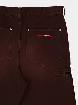 Marni Canvas Pants With Logo Flag Patch