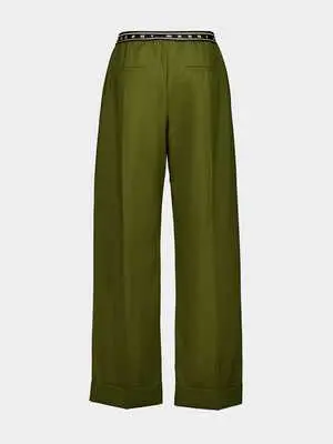 Marni Tropical Wool Straight-leg Trousers - Green