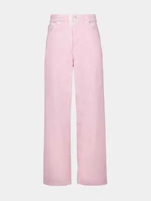 Marni Gummy Logo Patch Straight-leg Jeans - Pink