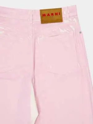Marni Gummy Logo Patch Straight-leg Jeans - Pink