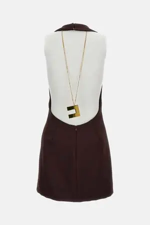 Elisabetta Franchi A-line Duchesse Mini Dress - Marrone