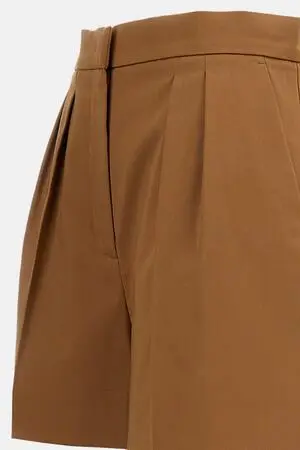 Max Mara Bacco Stretch Cotton Satin Shorts - Brown