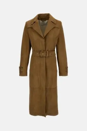 Sheepskin trench coat