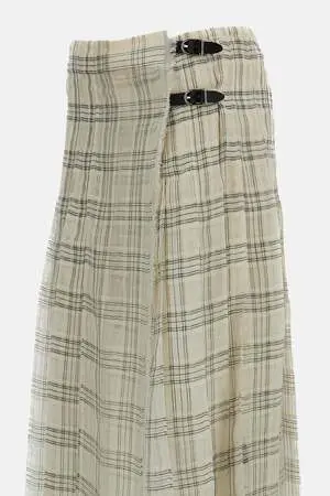 DURAZZI MILANO Midi Plaid Kilt Skirt
