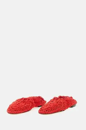 ODISSI Iris Crochet Ballerina Flats - Red
