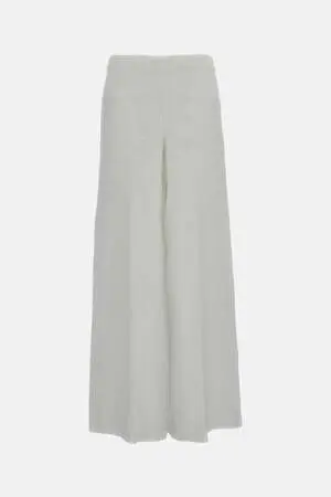 BIFFI Linen Wide-leg Trousers - White