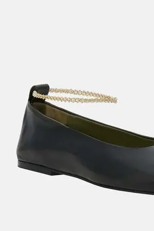 MARIA LUCA Augusta Leather Ballet Flats - Black
