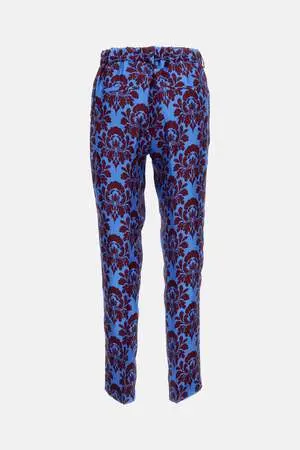 Alberto Biani Silk Damask Trousers - Azzurro
