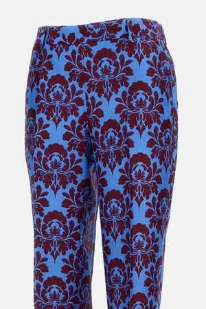 Alberto Biani Silk Damask Trousers - Azzurro