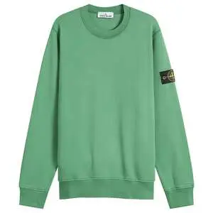 Stone Island Garment Dyed Crew Neck Sweatshirt - Malachite