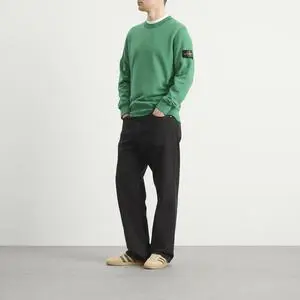 Stone Island Garment Dyed Crew Neck Sweatshirt - Malachite