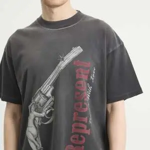 REPRESENT Loaded With Love T-shirt - Stained Black