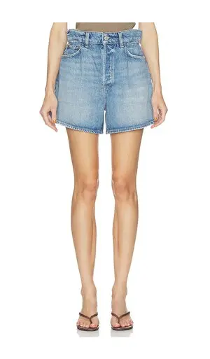 AGOLDE Lyonne Cinched Waist Denim Shorts - Blue