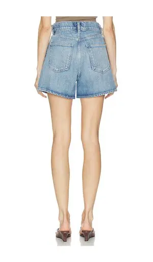 AGOLDE Lyonne Cinched Waist Denim Shorts - Blue