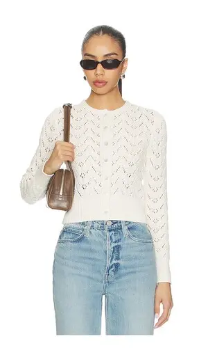 Free People Pointelle Knit Button-front Cardigan