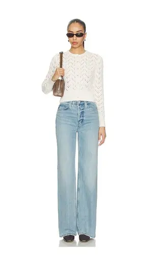 Free People Pointelle Knit Button-front Cardigan